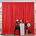 Amazon.com: Htper 10ft x 10ft Red Backdrop Curtain Panels for Parties ...