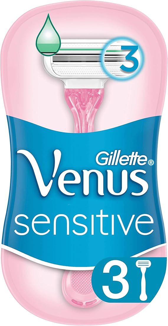 Venus Sensitive Skin Elixir Rasoirs Jetables Femme, Pack de 3 Rasoirs ...
