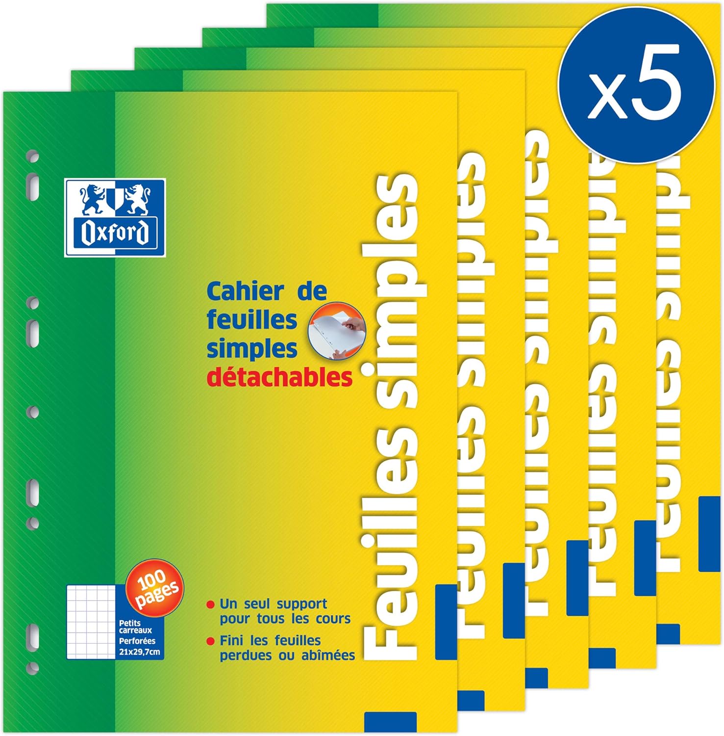 Oxford 100107291 Exercise Book Detachable Pages Punched Format 21 x 29. ...