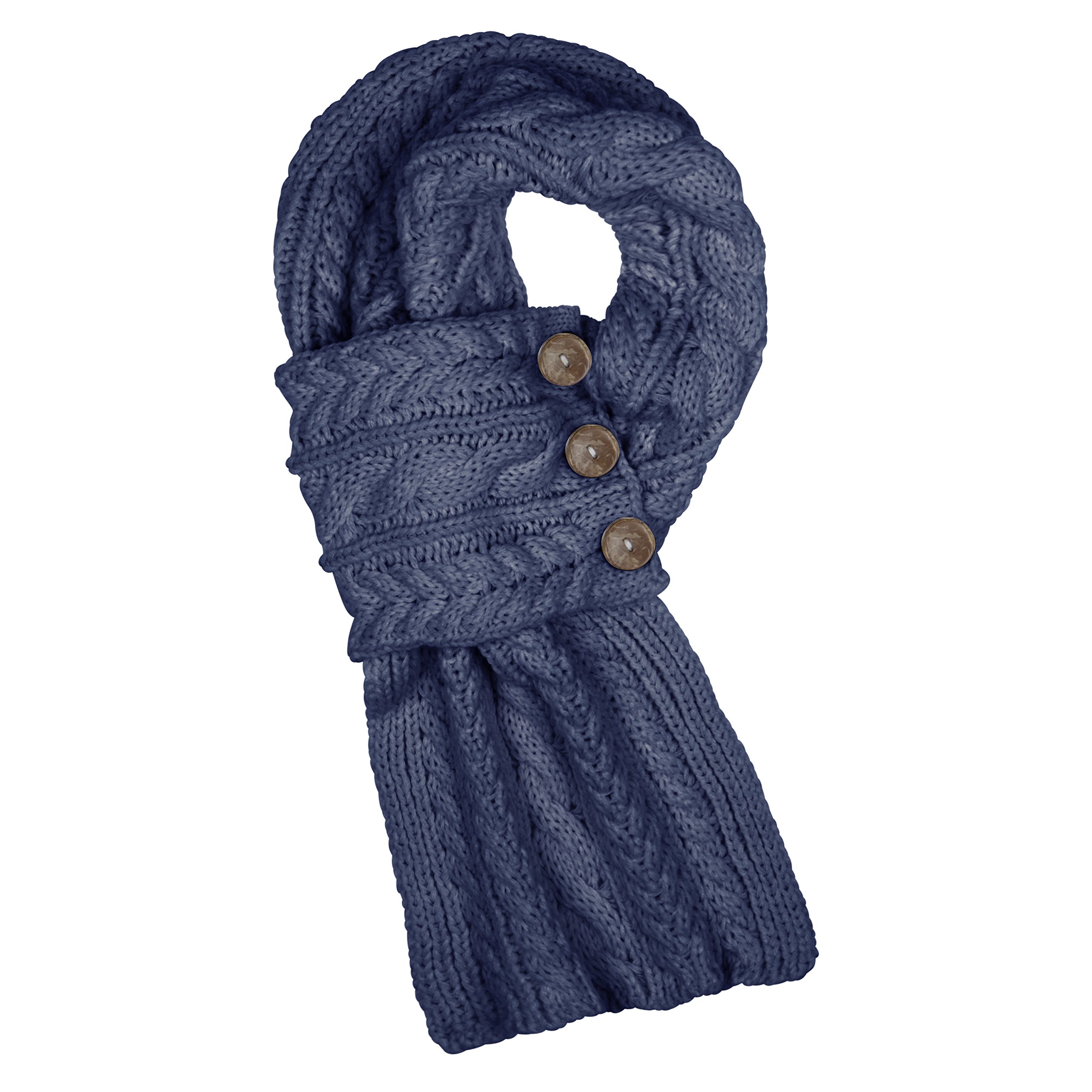 Aran Traditions Cable Knit Wrap Button Scarf | Buy Scarves and Wraps