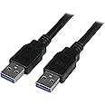 Amazon.com: StarTech.com 6 ft / 2m Black SuperSpeed USB 3.0 Cable A to A - USB 3 A (m) to USB 3 ...