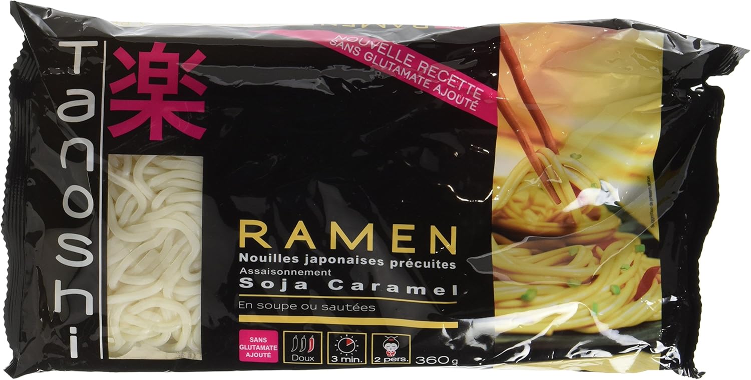 Tanoshi Ramen Nouilles Japonaises Précuites Saveur Bœuf 360 g: Amazon ...