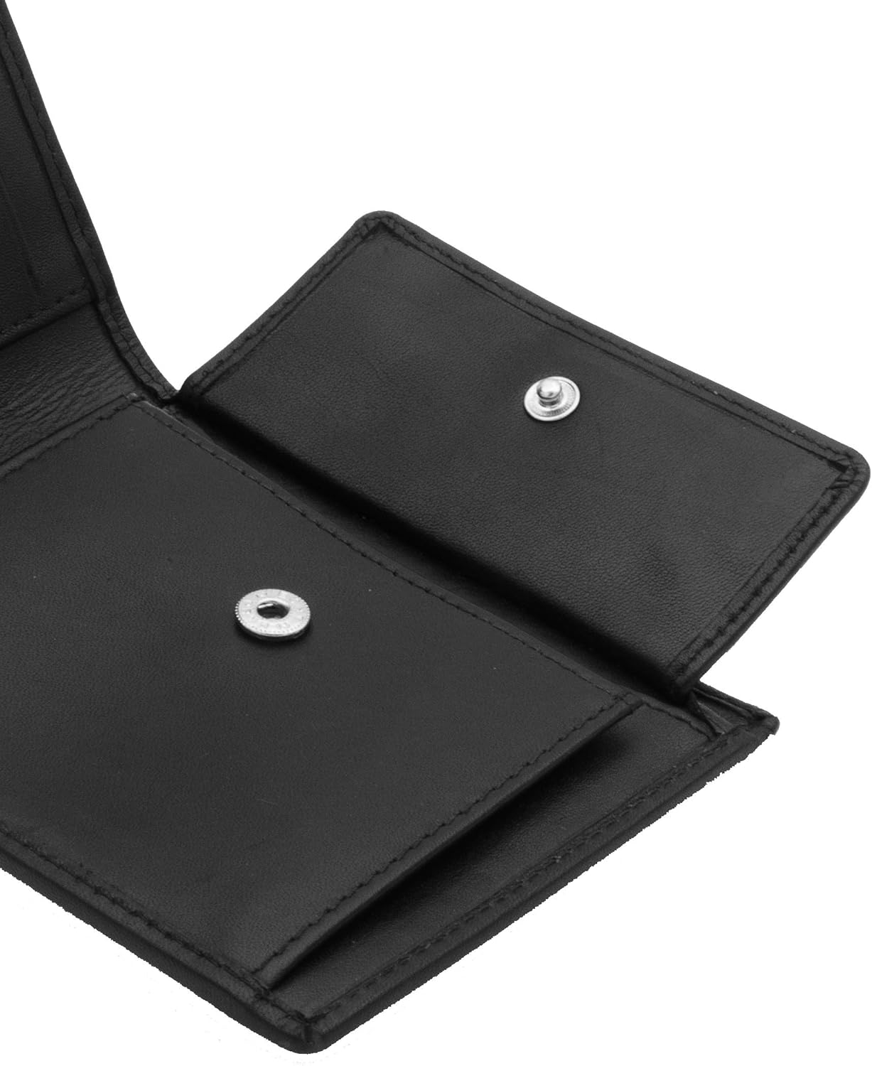 Slim Leather Wallet for Men by Wasama | Black | Bi-fold, Coin Pocket ...