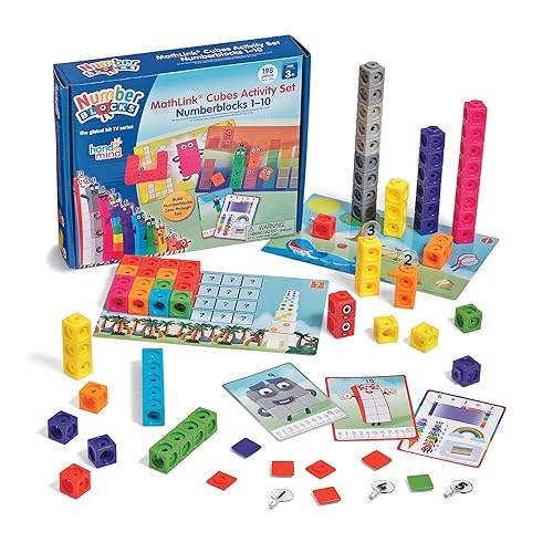 hand2mind MathLink Cubes Numberblocks 1-10 Activity Set, 30 Preschool ...