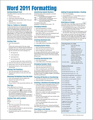 Word 2011 For Mac Formatting Intermediate Quick Reference Guide