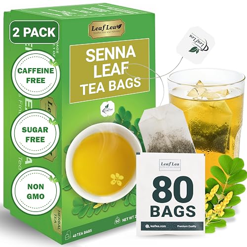 LeafLea 80 Senna Leaf Tea Bags – Natural Herbal Laxative Tea, Supports ...