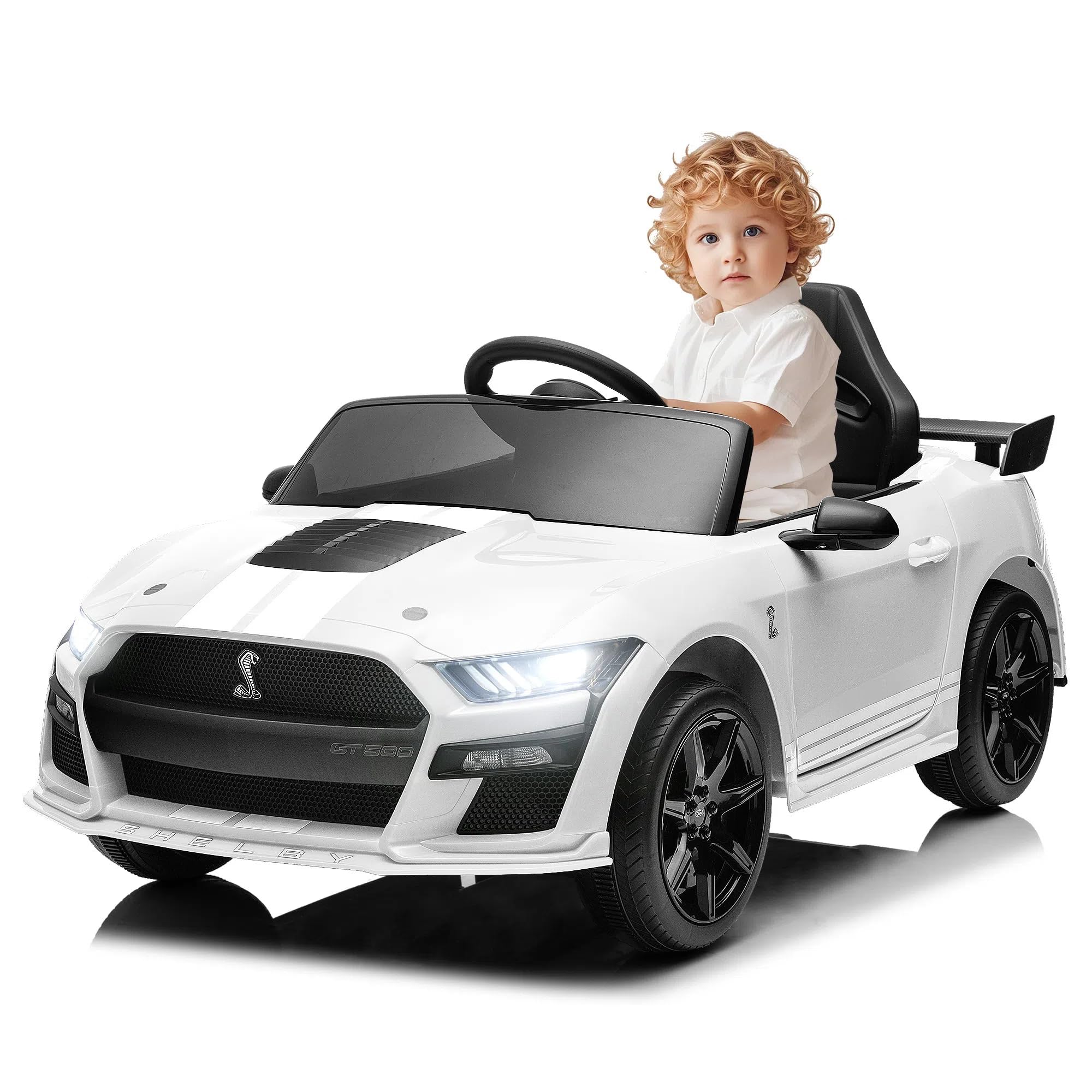 FUNTOK 12V 7AH Kids Ride On Car, Licensed Ford Mustang Shelby GT500 ...