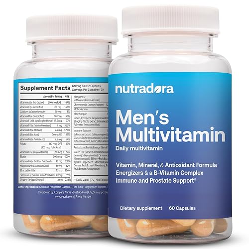 Nutradora Multivitamin for Men - Daily Mens Multivitamins ...