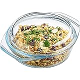 Amazon.com: Simax Round Glass Casserole Dish: Clear Glass Round ...