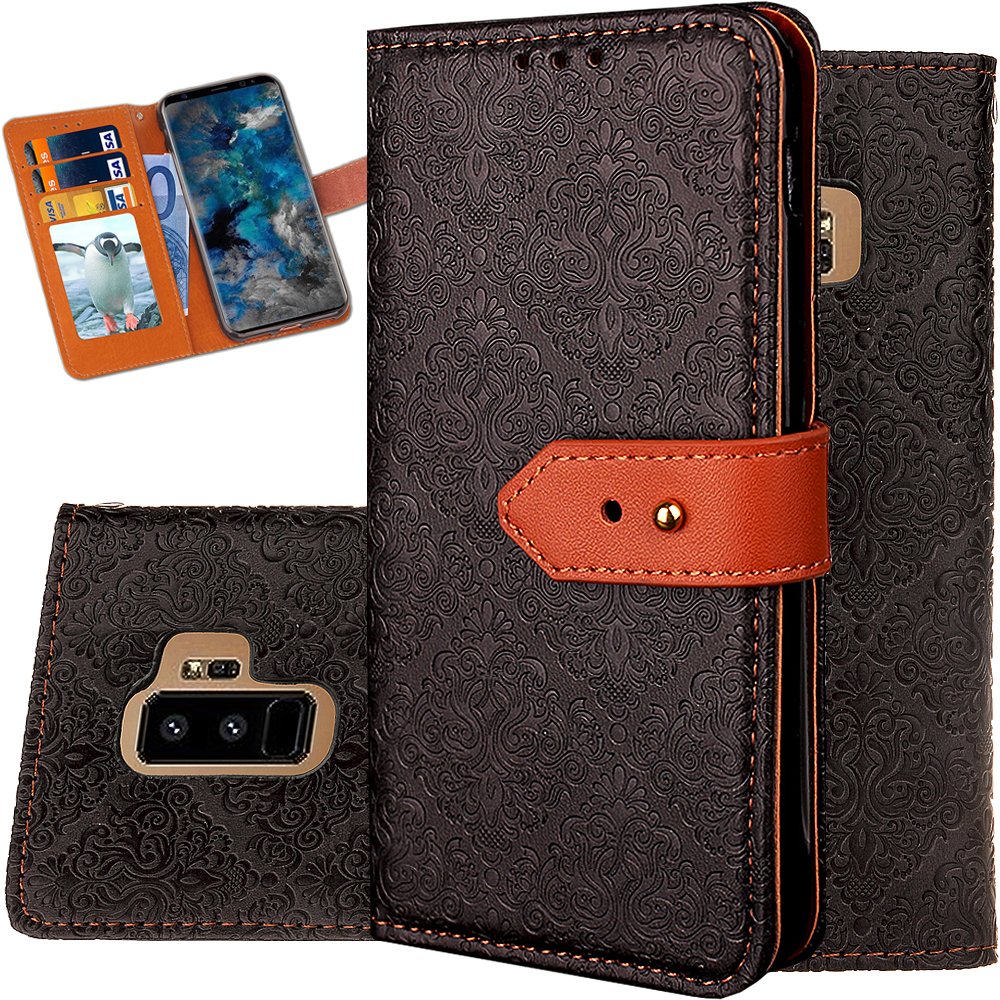 Amazon.com: Galaxy S9 Plus Wallet Case,Auker Folio Flip Leather Vintage ...