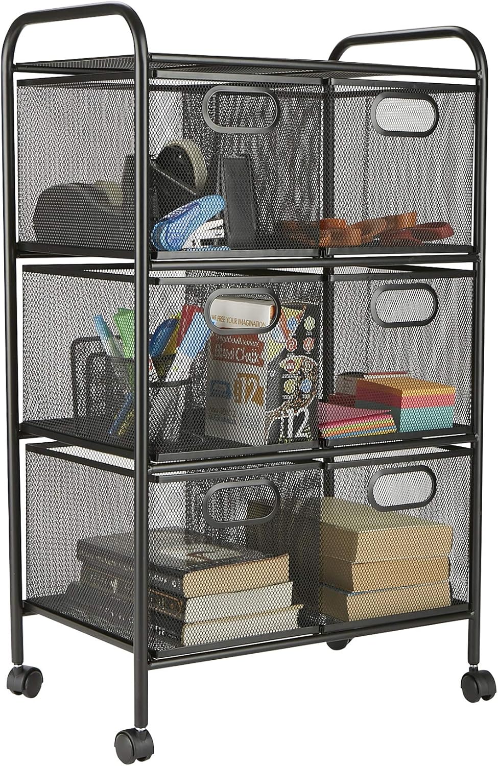 Mind Reader 6DRMESH-BLK 6 Rolling Mesh, Metal, Drawers, File, Utility ...