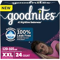 Goodnites Boys' Nighttime Underwear, Size XXL (120-165+ lbs), 24 Ct ...