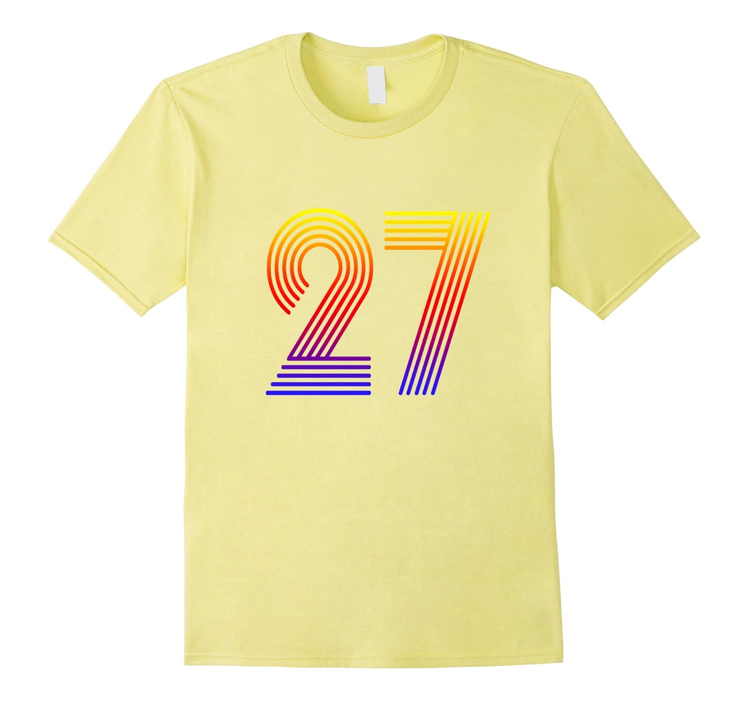 Cool Groovy Number 27 T Shirt Rainbow Color Disco-4LVS