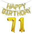 Amazon.com: SHUNTAI 71st Birthday Decorations for Men Women 71 Balloon ...