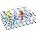 EISCO Blue Epoxy Coated Steel Wire Test Tube Rack, 80 Holes, Outer ...