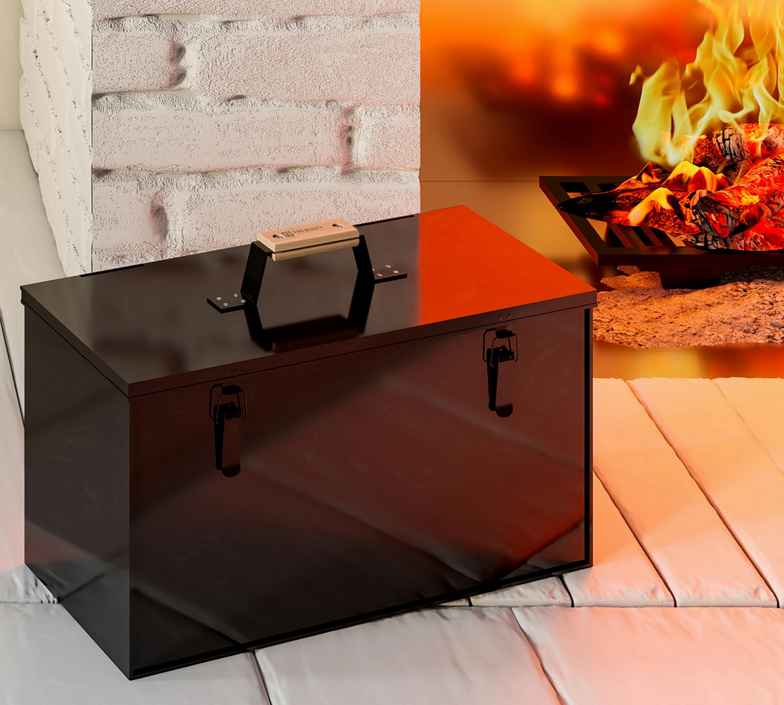 Fire Beauty Fireside Ash Carrier,Metal Ash Storage Box,4 Gallon Ash ...