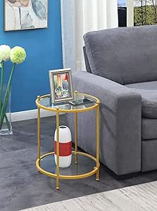 Amazon.com: Convenience Concepts Royal Crest 2 Tier Round End Table ...