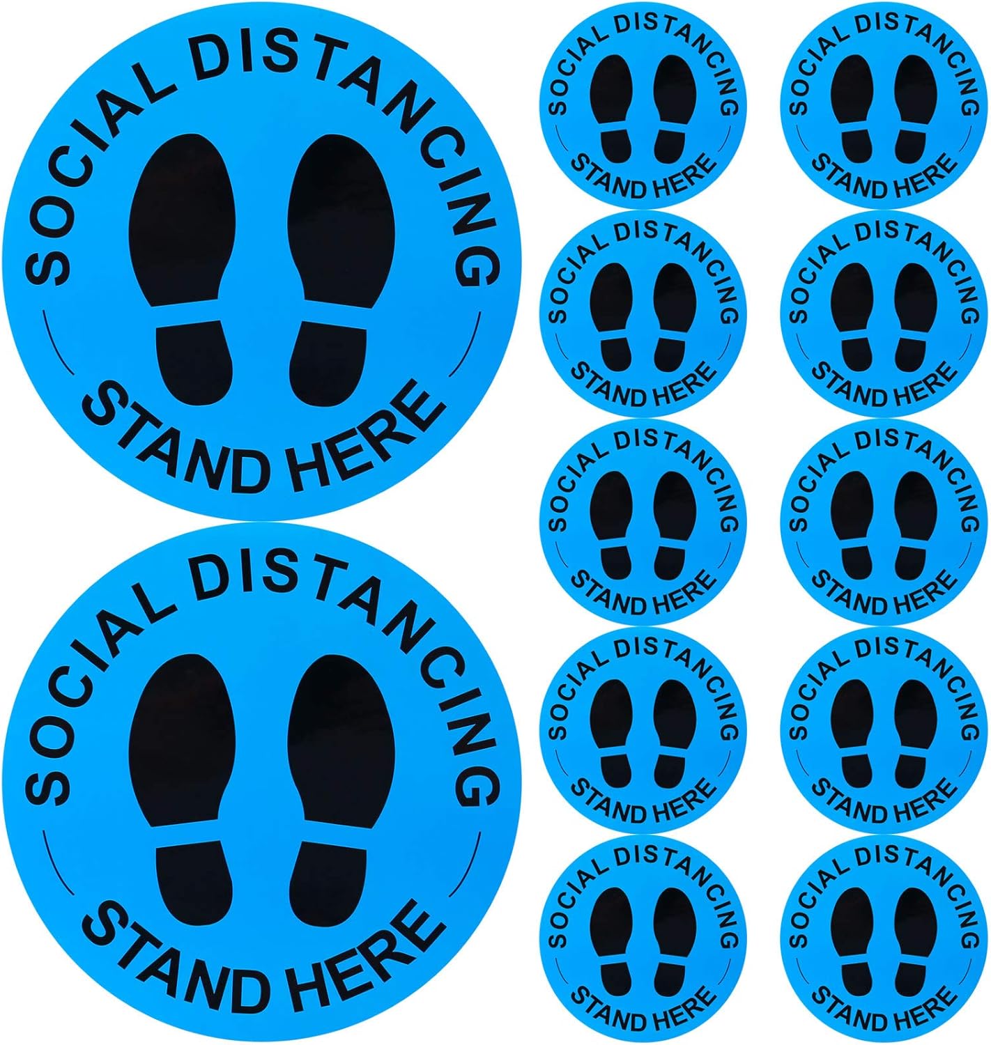 12 Pack Social Distancing Floor Decals Safety Floor Sign Marker ...