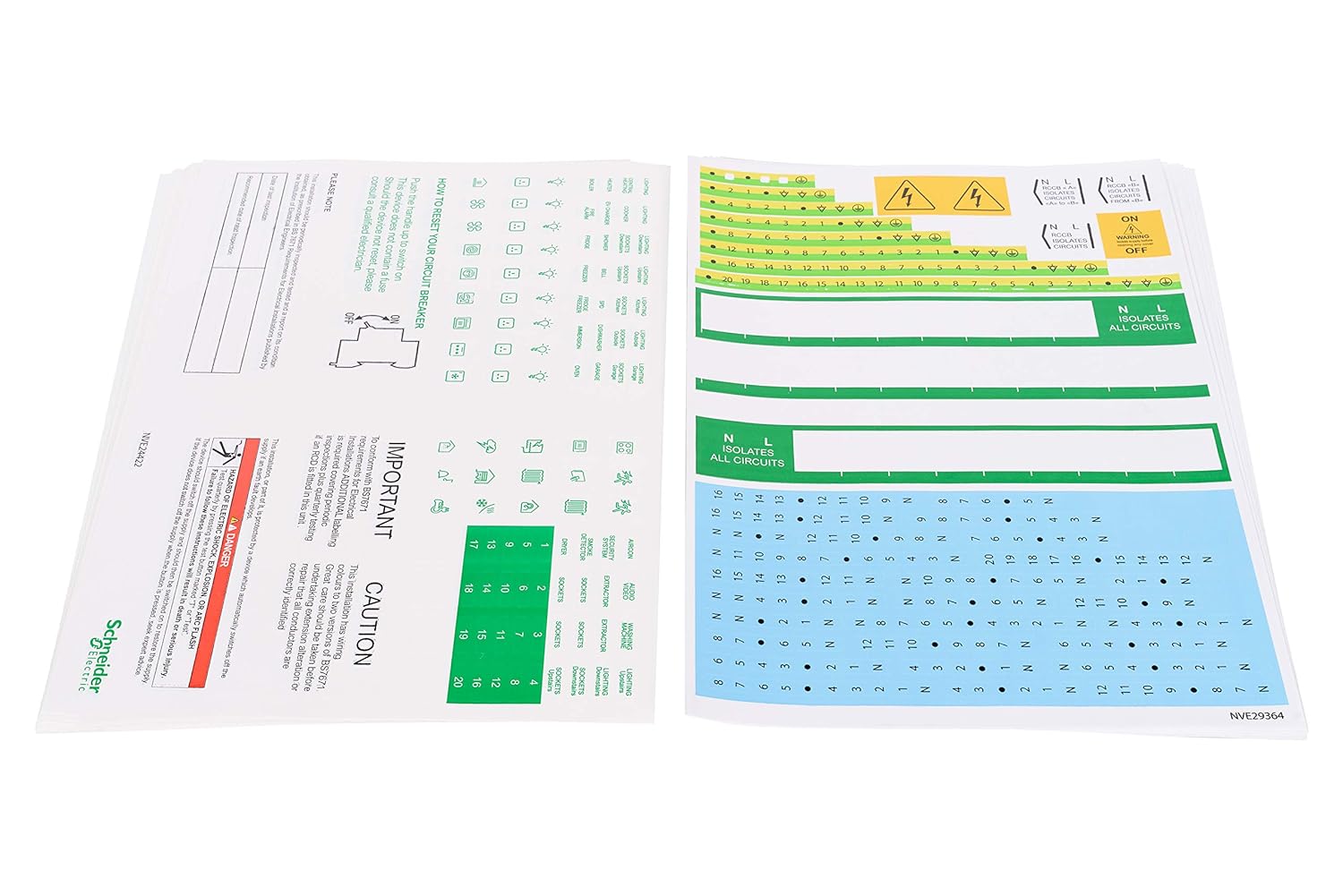 Schneider Electric Easy9+ – Circuit Breaker Sticker Label Kit for ...