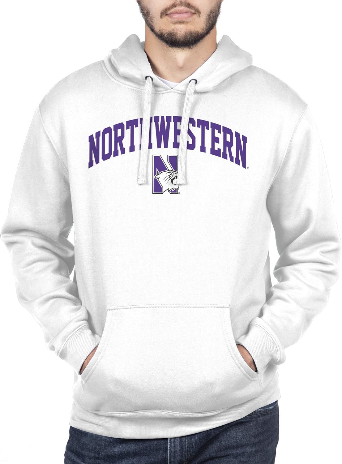NCAA Northwestern Wildcats Men's Hoodie Sweatshirt White Arch, White ...