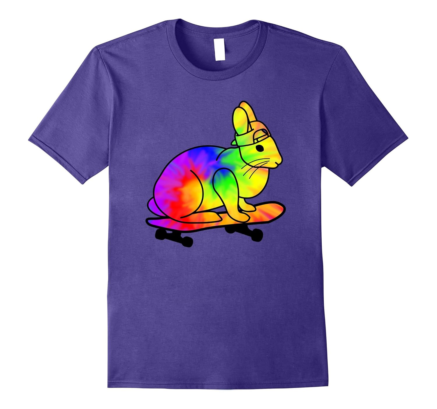 Tie Dye Skater Bunny Rabbit Trippy Hippie Skateboard Shirt-Art – Artvinatee