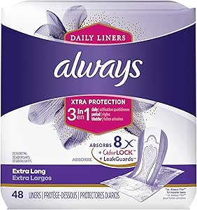 Amazon.com: Always Xtra Protection 3-in-1 Daily Liners Extra Long with ...