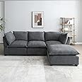 Amazon.com: GNIXUU Cloud Modular Sectional Sofa, Convertible Large L-Shape Feather Filled ...