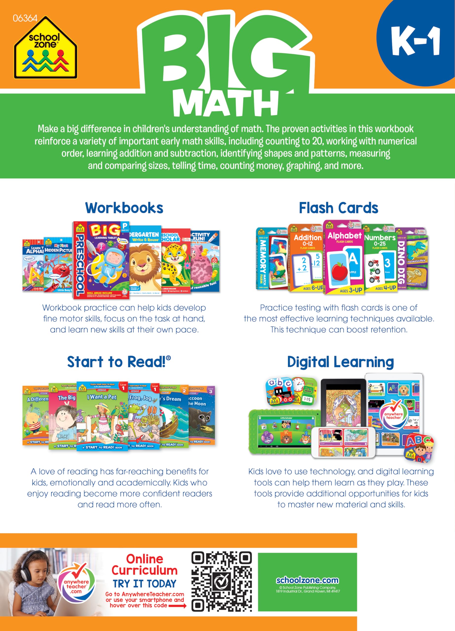 Mua School Zone Big Math Workbook for Kindergarten & 1st Grade: Numbers ...