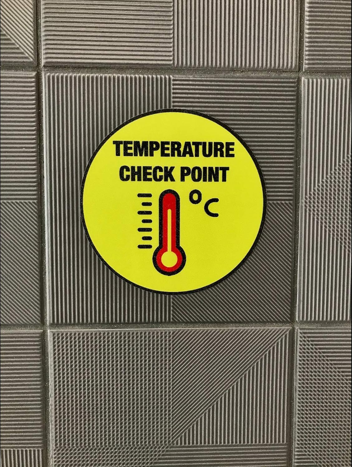 Vinyl Temperature Check Point Sign Sticker Public Safety Decal ...