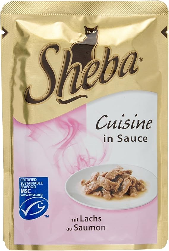 Sheba Cuisine Katzenfutter mit Lachs in Sauce, 85g: Amazon.de: Haustier