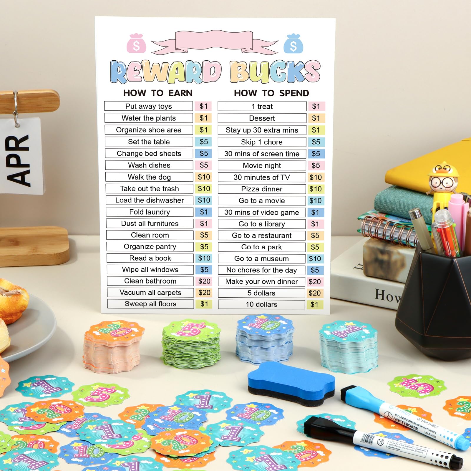 Mua 504 Pcs Kids Reward Bucks Charts Magnetic Good Behavior Reward ...