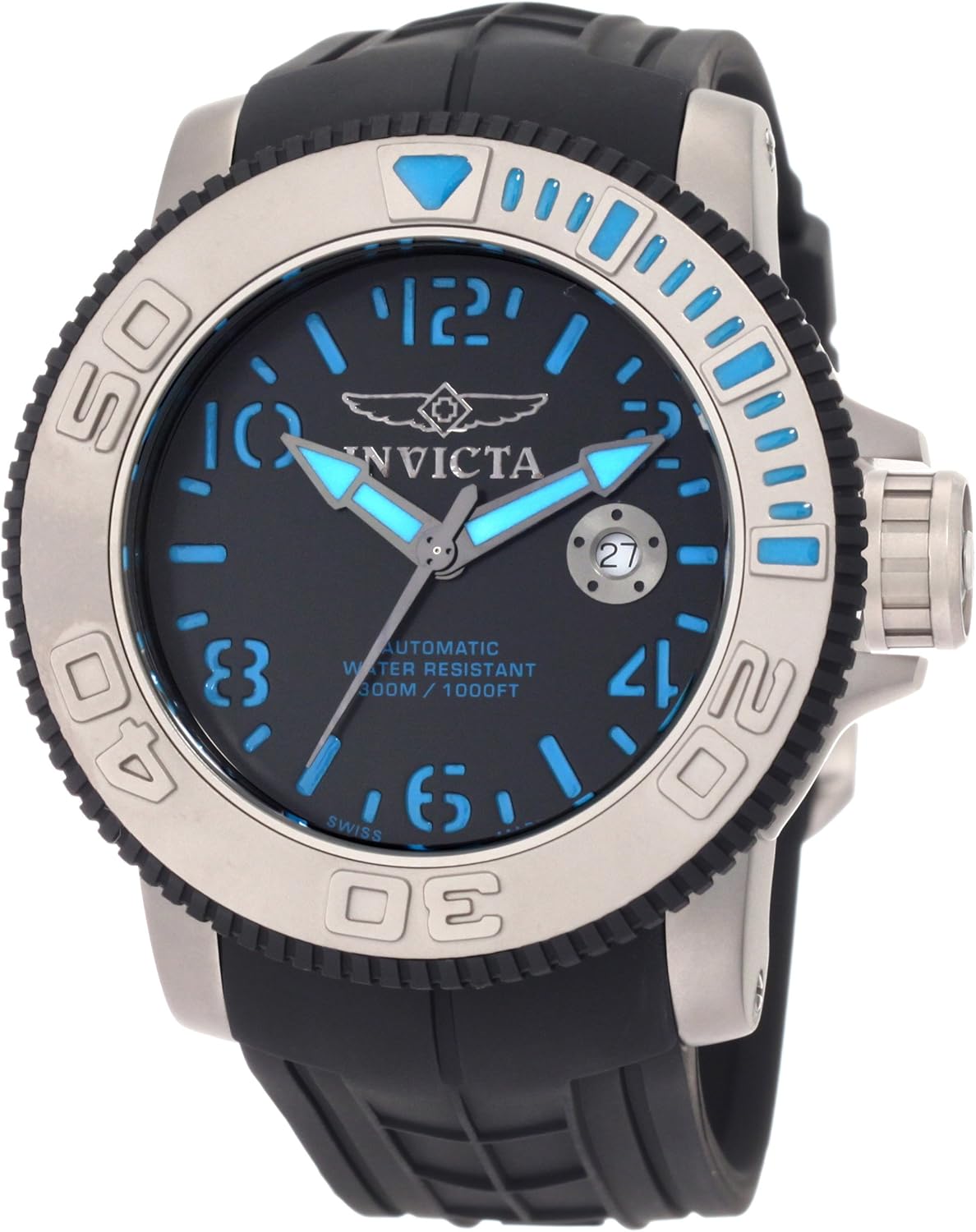 Amazon.com: Invicta Men's 1079 Invicta II Automatic Black Dial Rubber ...
