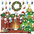 Amazon.com: Christmas Bulletin Board Set Christmas Tree Fireplace ...