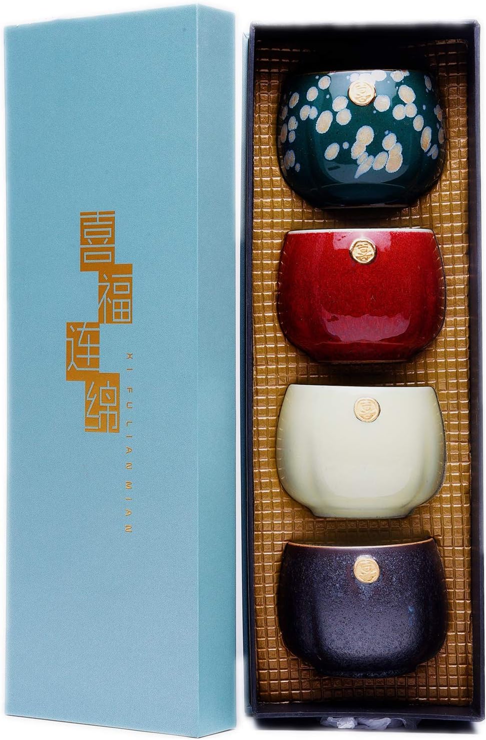Amazon.com | Japanese Sake Set, Ceramic Sake Cups, Set of 4 MIRUIKE ...
