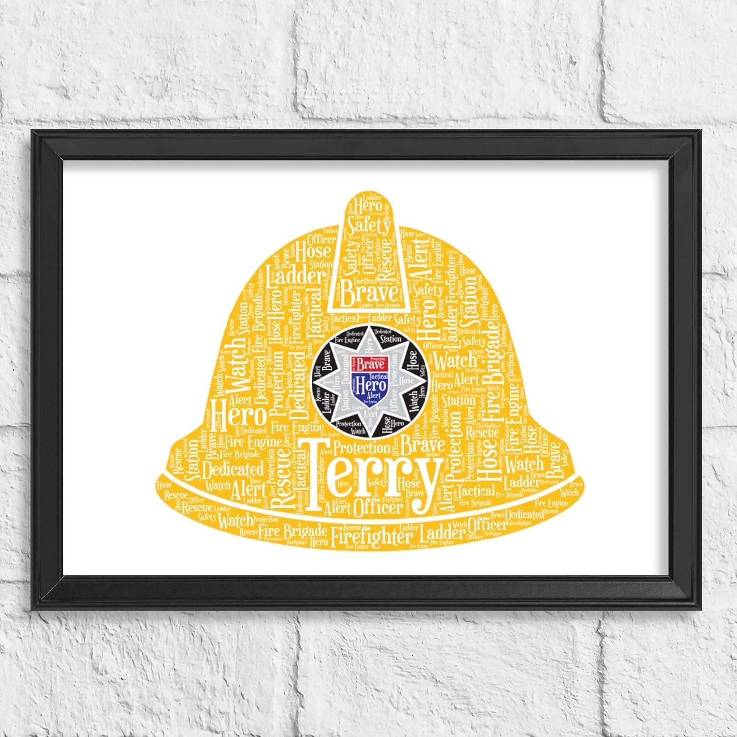 Personalised Firefighter Word Art Print - A5, A4, A3 Prints & Framed ...