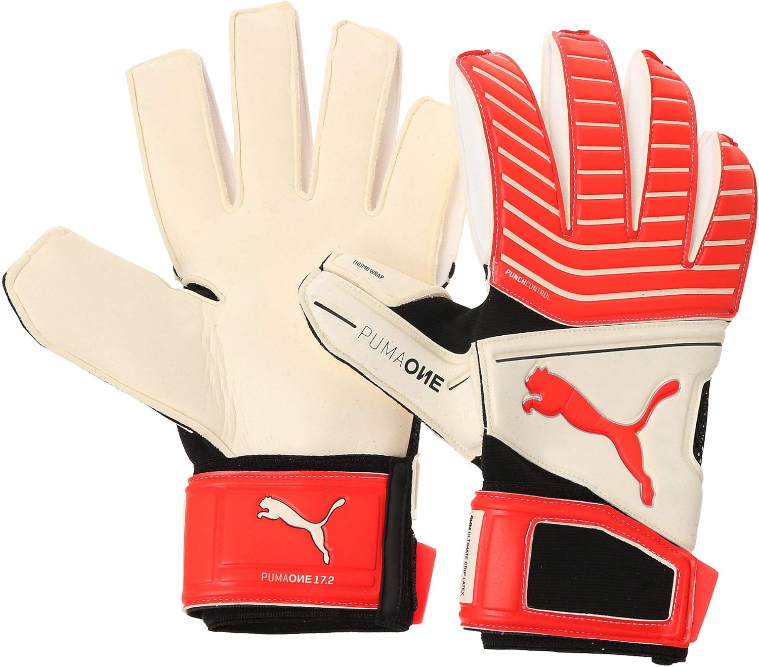 Guante de portero Puma One Grip 17.2 RC Puma White-Red Blast-Puma Black ...