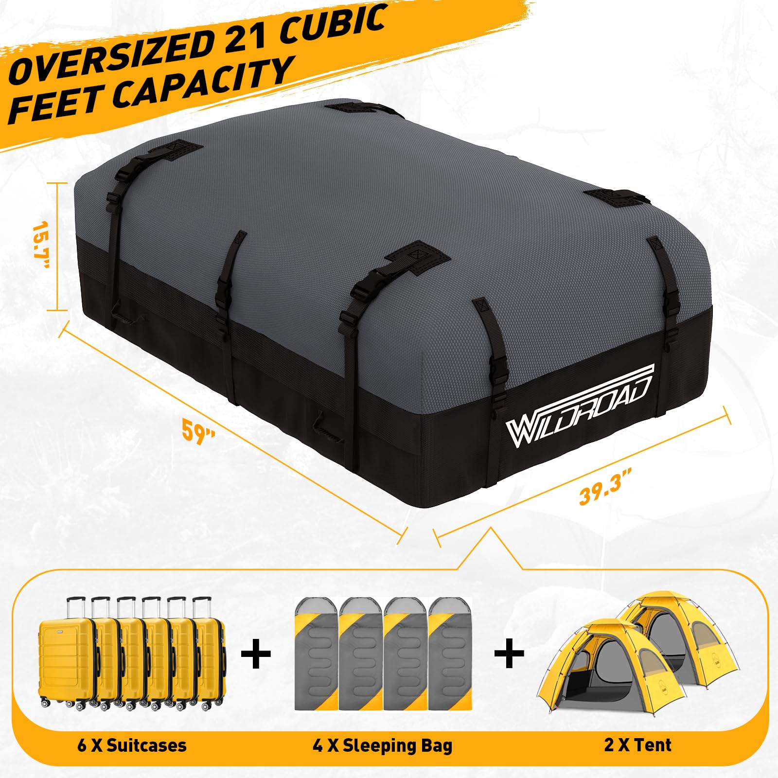 Mua Rooftop Cargo Carrier Bag, WILDROAD 21 Cubic Feet 600D Ultra Anti ...