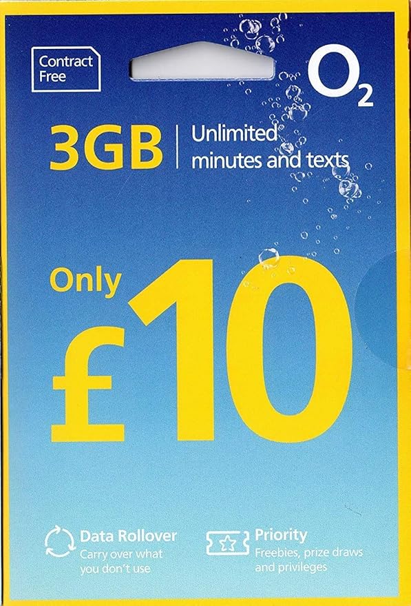 O2 Pre Pay Sim Card With £10.00 Credit: Amazon.co.uk: Electronics
