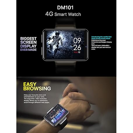 Mua Rainbuvvy DM101 4G Smart Watch for Men 2.41" Display Android 7.1 ...