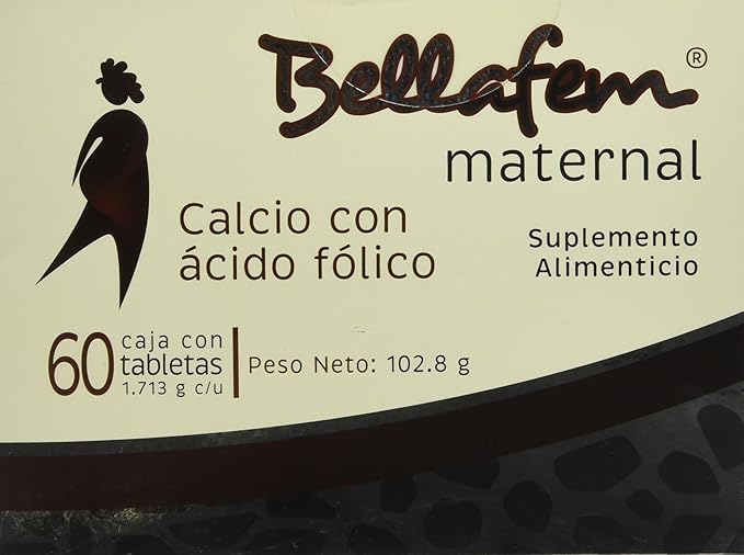 Bella Fem Maternal Fco Tab C60, Pack of 1: Amazon.com.mx: Salud ...