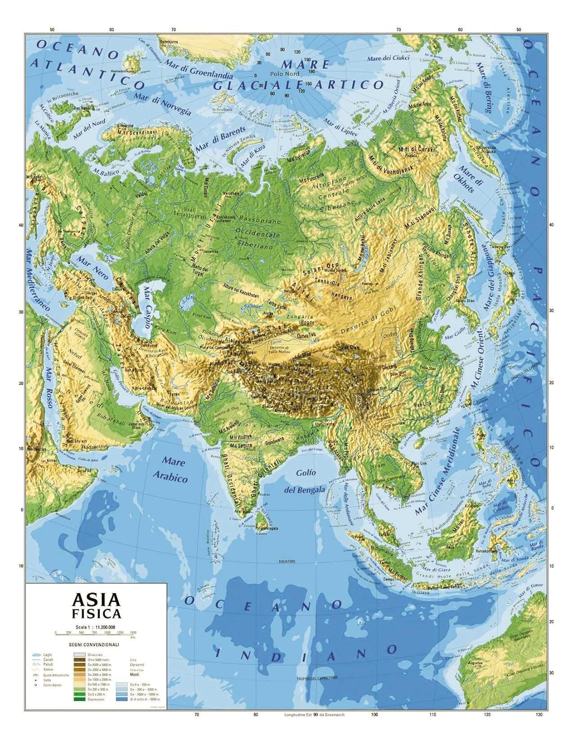 Cartina Geografica Asia Muta