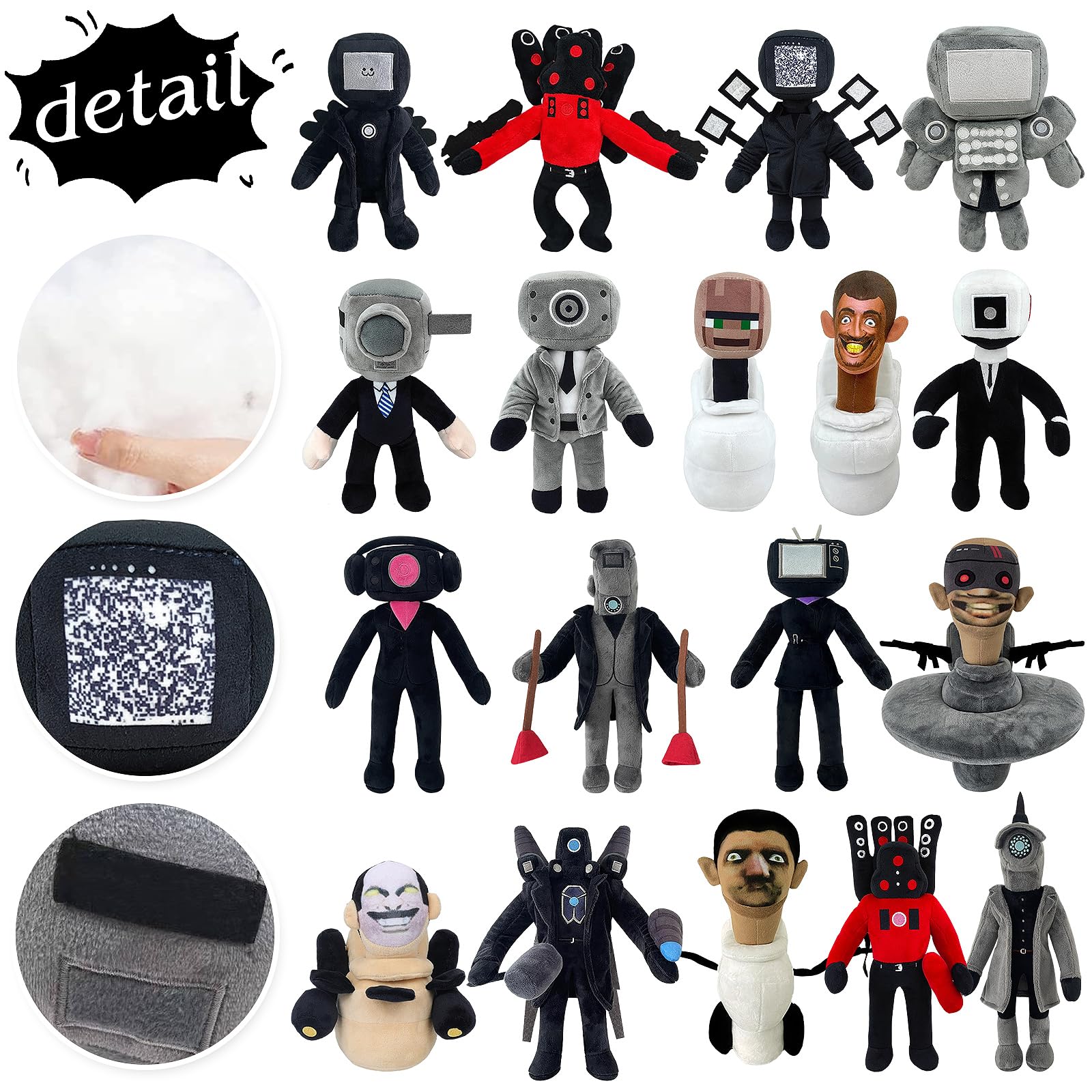 Mua 20PCS Skibidi Toilet Plush Toys,Cameraman Plush,Speakerman Bosses ...