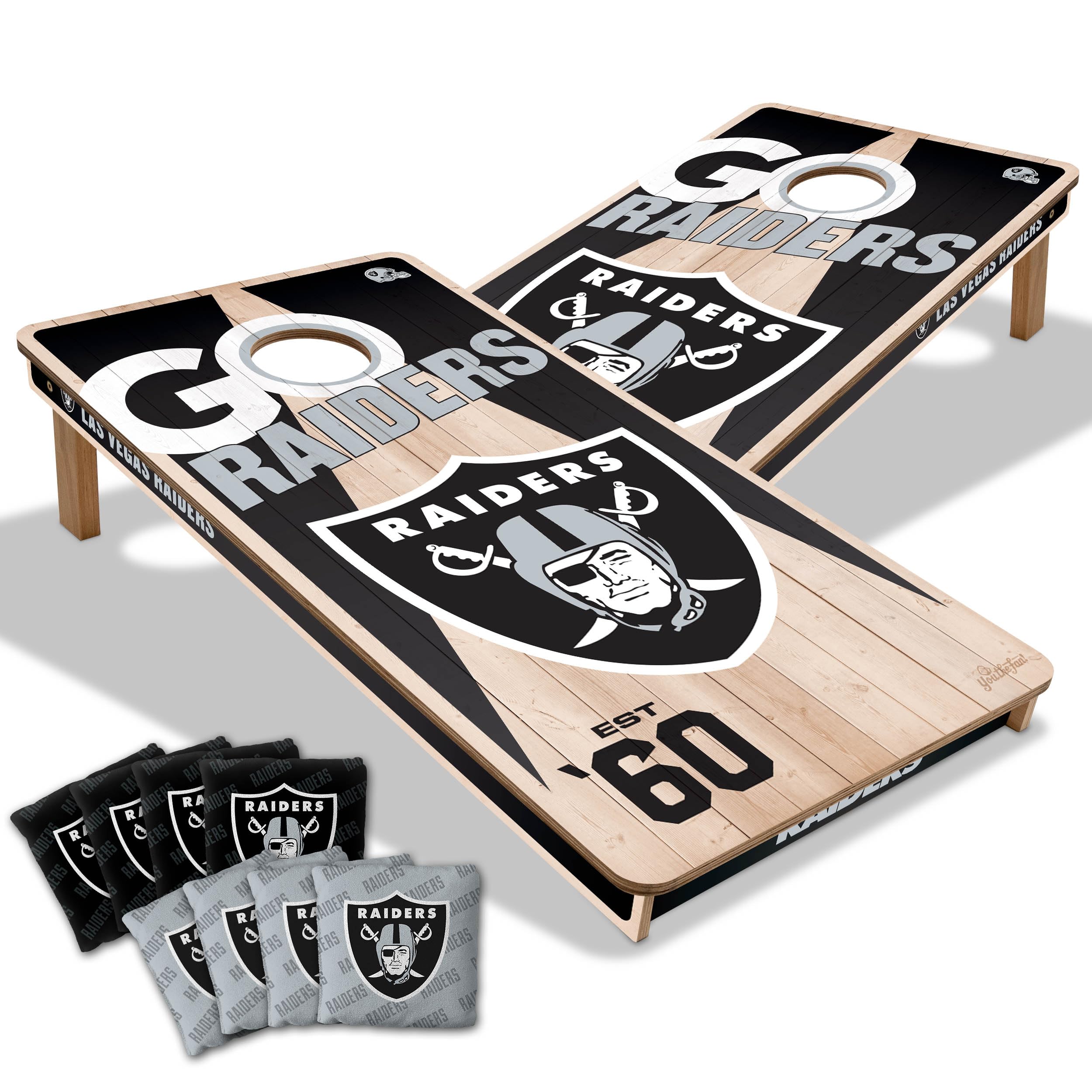 YouTheFan NFL Las Vegas Raiders 2’ x 4’ Professional Wood Cornhole Game ...