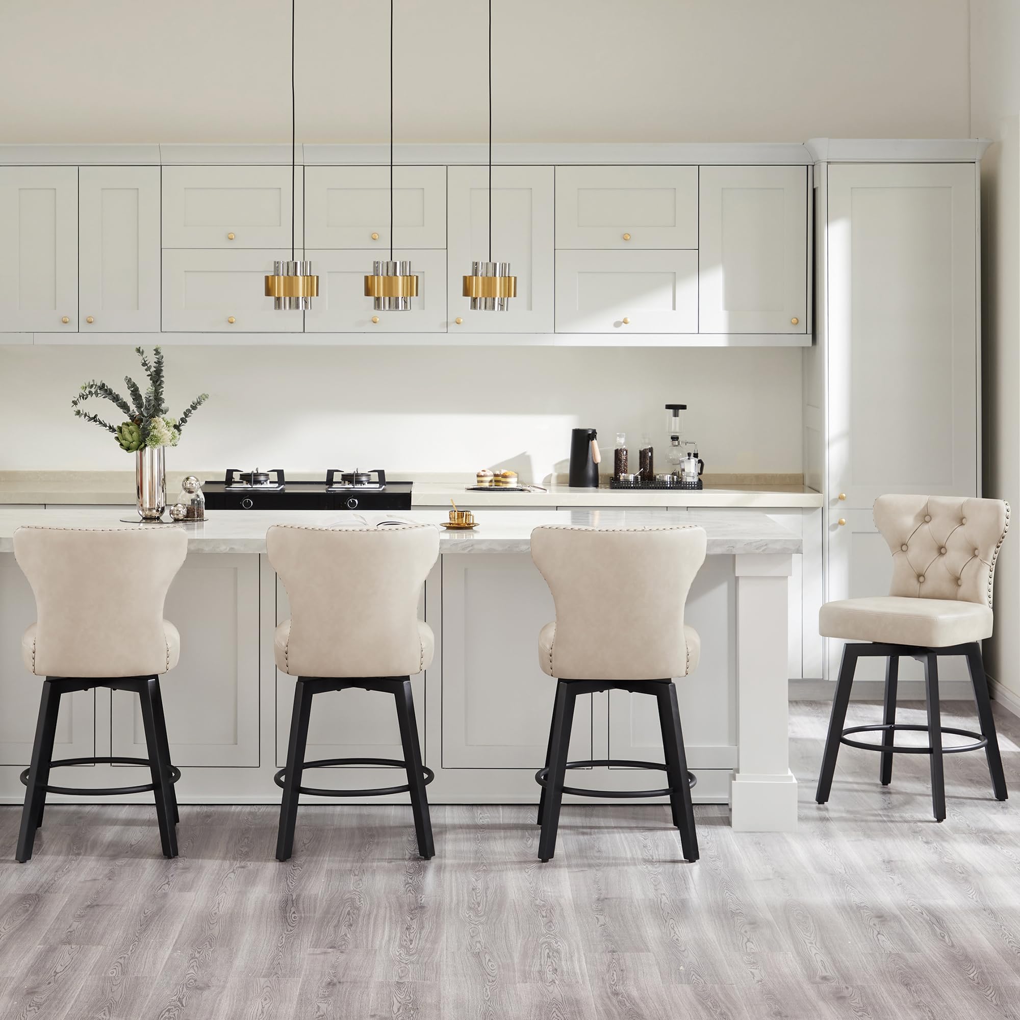 KISLOT Counter Height Barstools 26 inch Upholstered Button Tufted ...