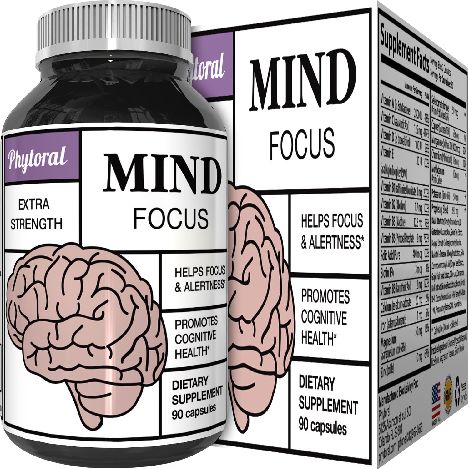 Amazon.com: Natural Brain Booster Supplements – Mental Focus Enhancer ...