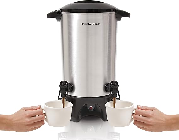 Amazon.com | Hamilton Beach Dual-Spout Coffee Urn, 45 Cups, Silver ...
