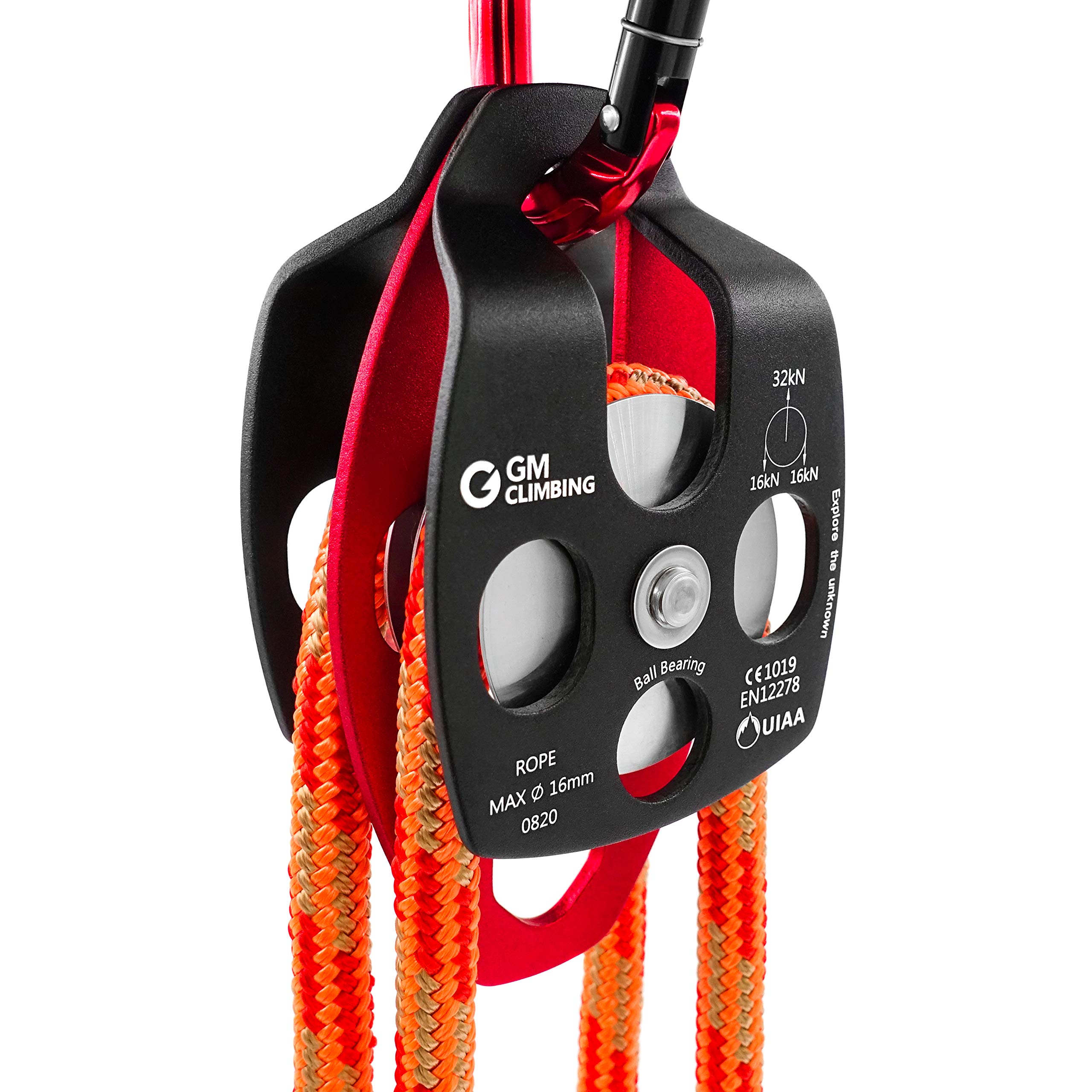 Mua GM CLIMBING Black Large Rescue Pulley 32kN Double Sheave with Swing ...