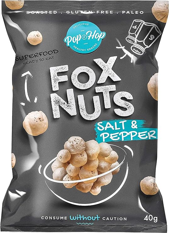 Pop & Hop Fox Nuts Salt and Pepper 40 g - Super Food Ready to eat: Buy ...
