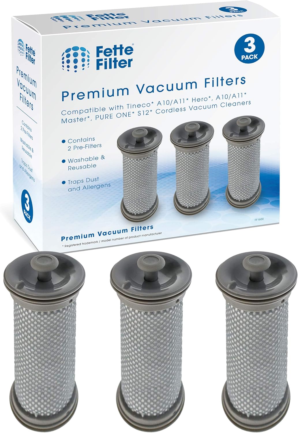 Amazon.com: Fette Filter - Premium Vacuum Pre Filter Set Compatible ...