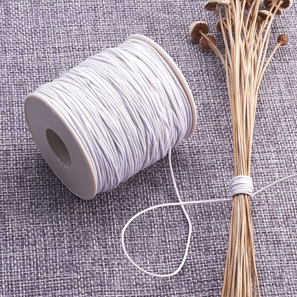 PandaHall 1mm 100 Yard/Roll Waxed Cotton Cord Thread Beading String for ...